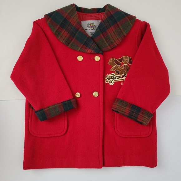 Hansybite | Jackets & Coats | Vintage Red Winter Coat Childrens With ...